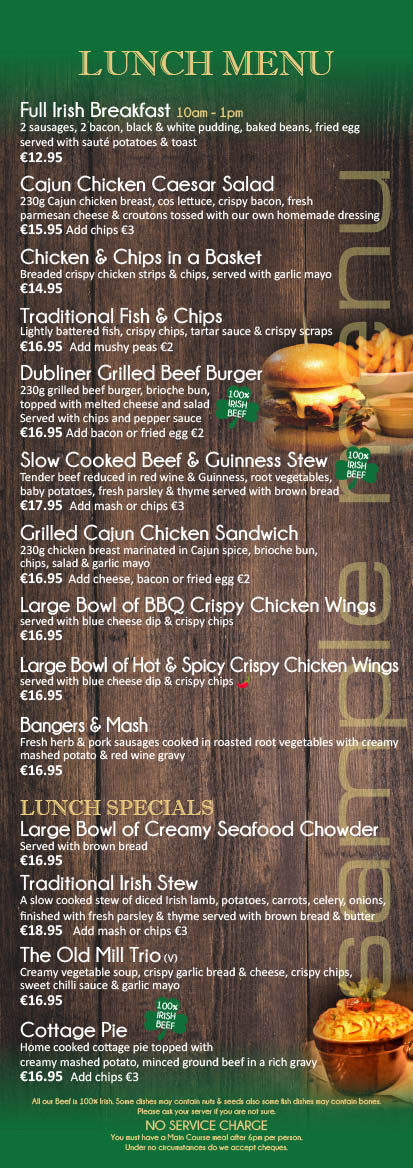 LUNCH MENU - The Old Mill
