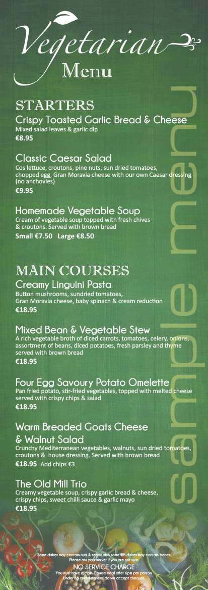 VEGETARIAN MENU - The Old Mill